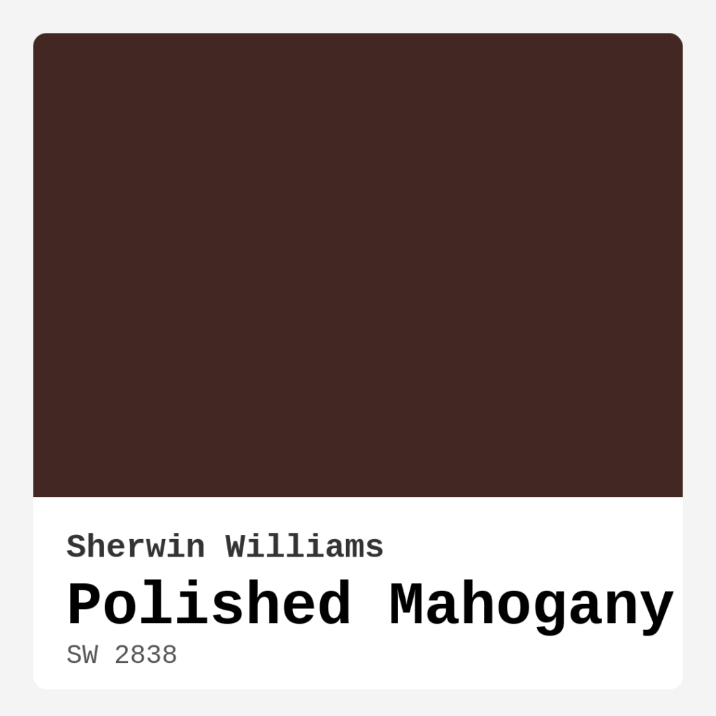 Polished Mahogany SW 2838 by Sherwin Williams | Paint Reviews, Hues ...
